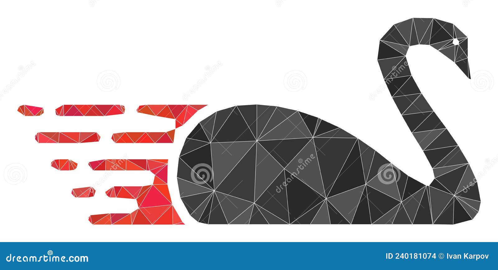 Swan Triangle Mocaic Icon stock vector. Illustration of pictogram ...