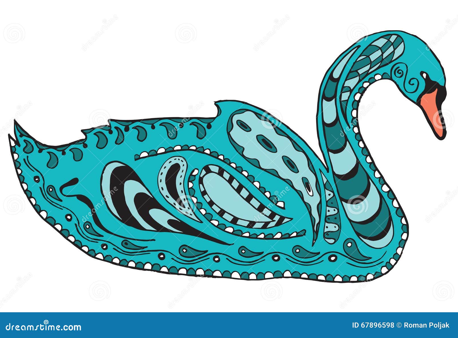 Swan Zentangle Stylized, Illustration, Vector, Freehand Pencil ...