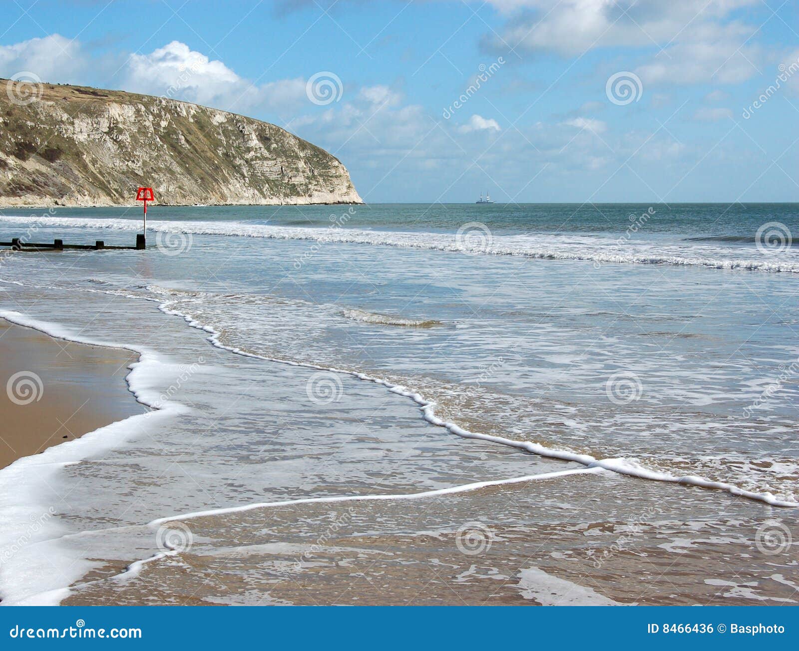 Swanage beach stock photo. Image of seaside, swanage, ship - 8466436