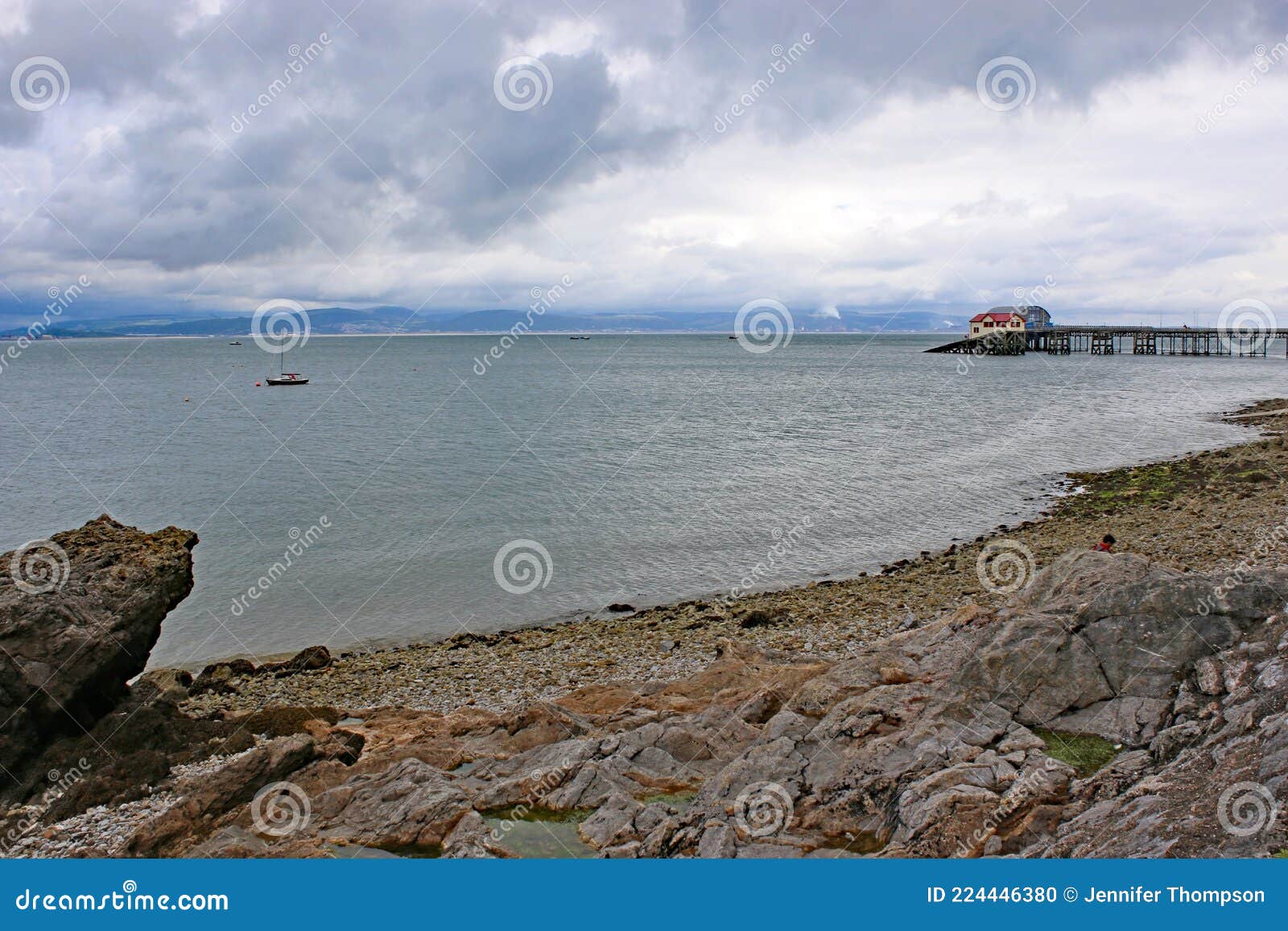 Swansea Bay from Mumbles Beach Stock Photo - Image of coast, clouds ...