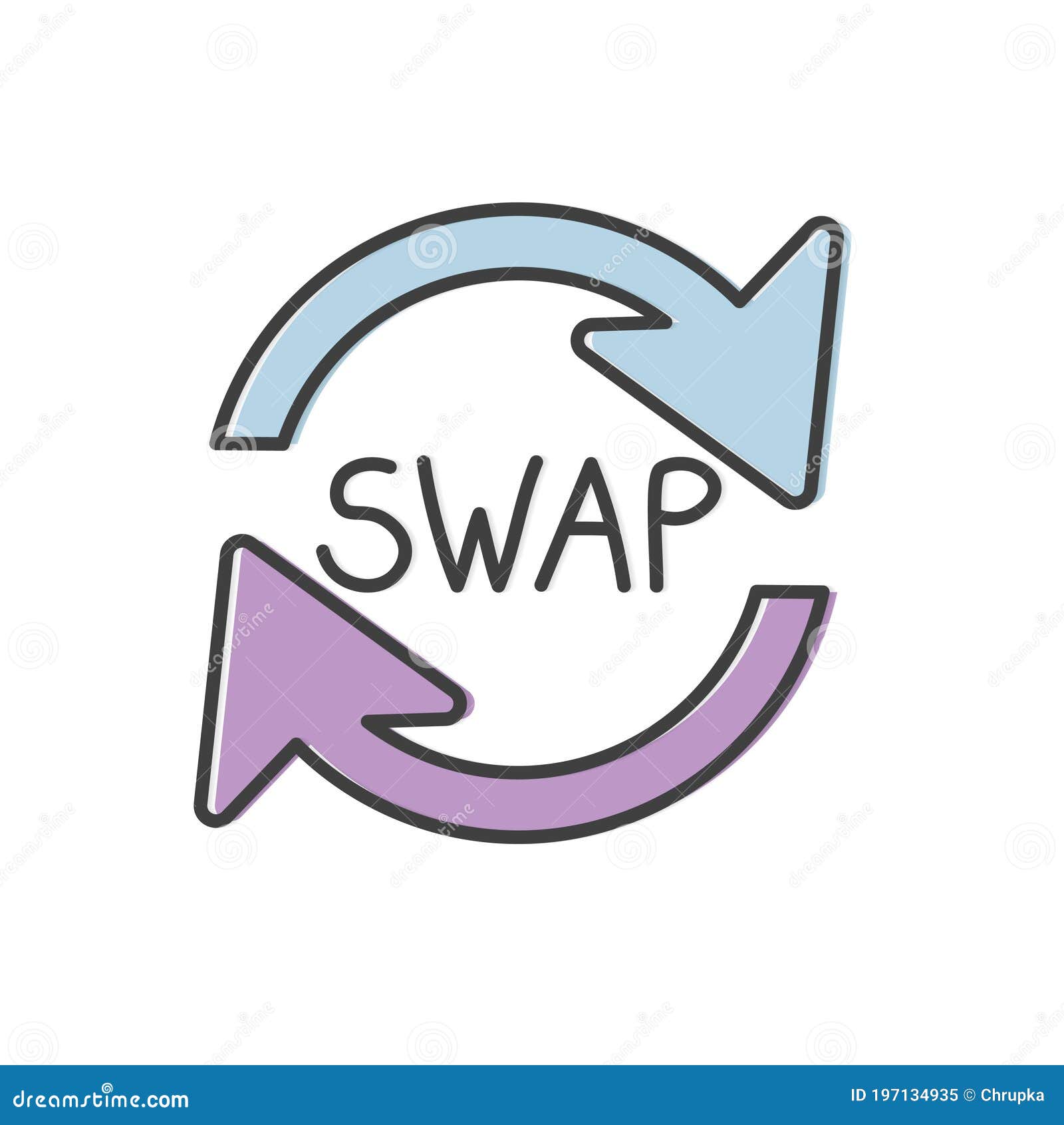 Swap word and arrows icon stock vector. Illustration of motion - 197134935