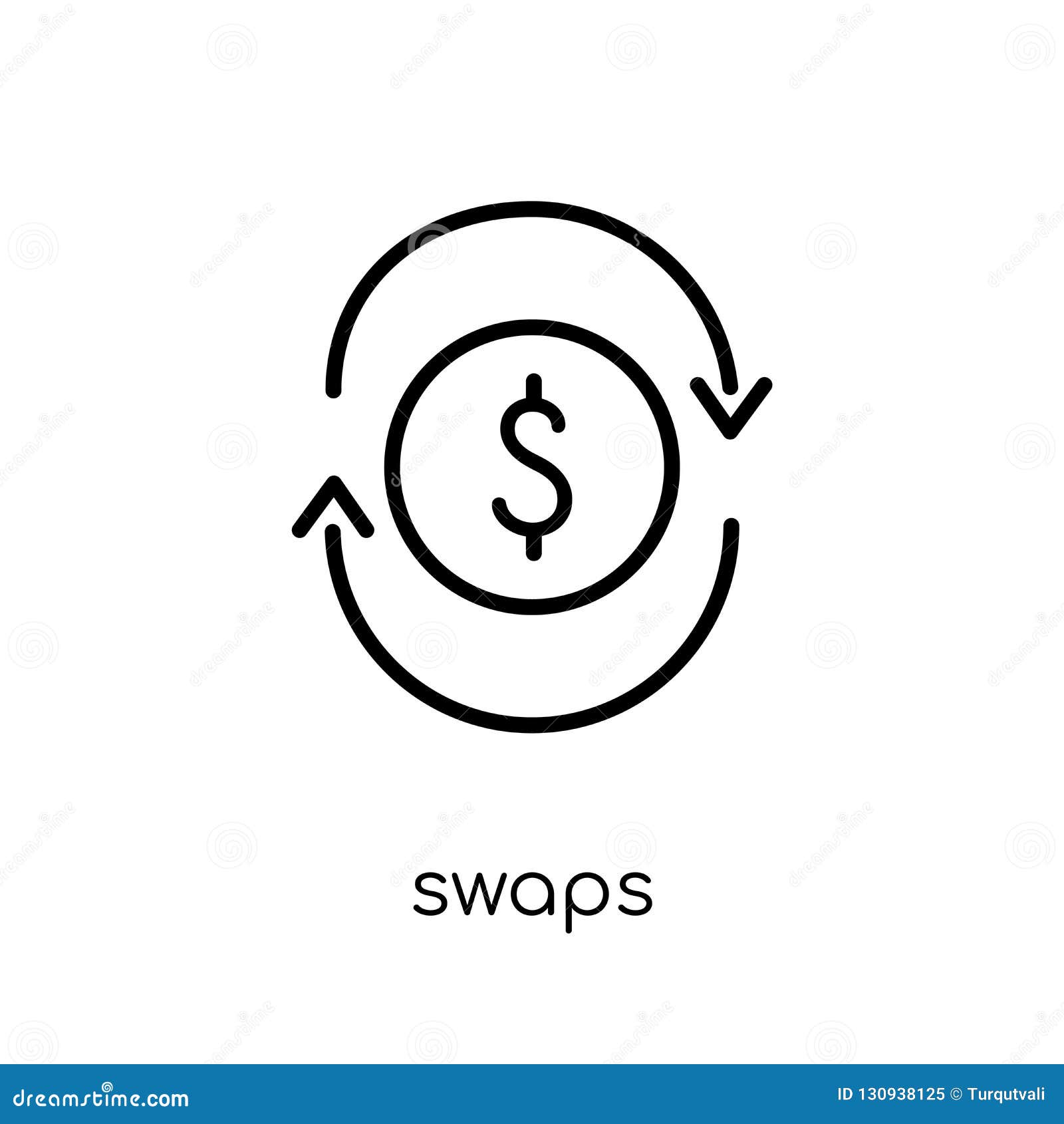 Swaps Icon. Trendy Modern Flat Linear Vector Swaps Icon on White Stock ...