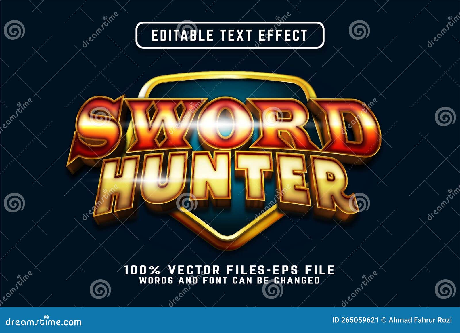 Sward Hunter Text Effect for Medium-evic Game Premium Vectors Vector Illustratie - Illustration ...