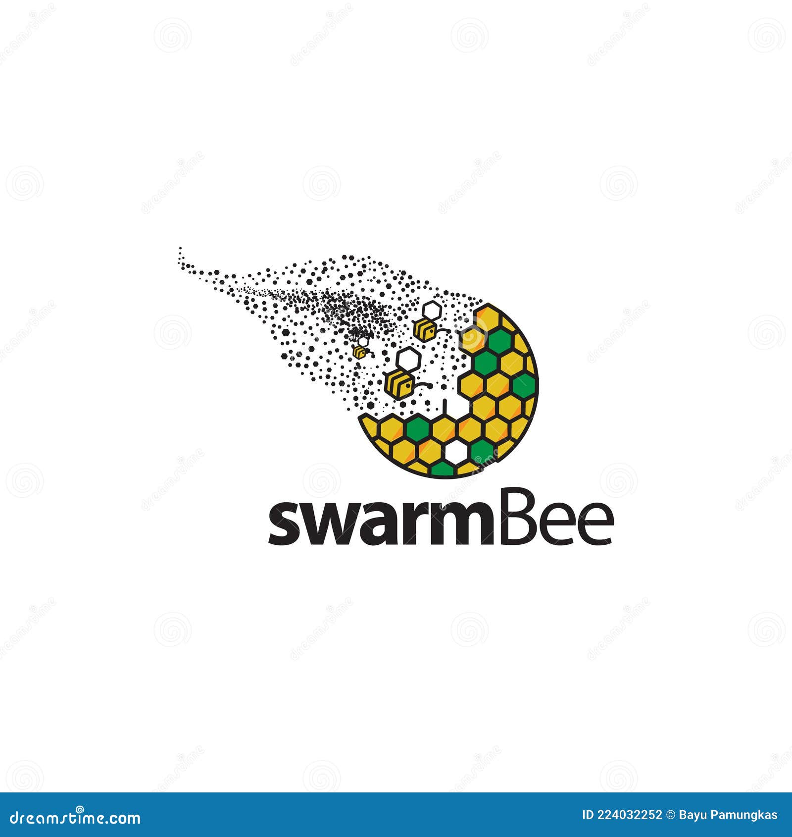 Swarm Bee Logo Vector Element. Bee Vector Template Stock Vector ...