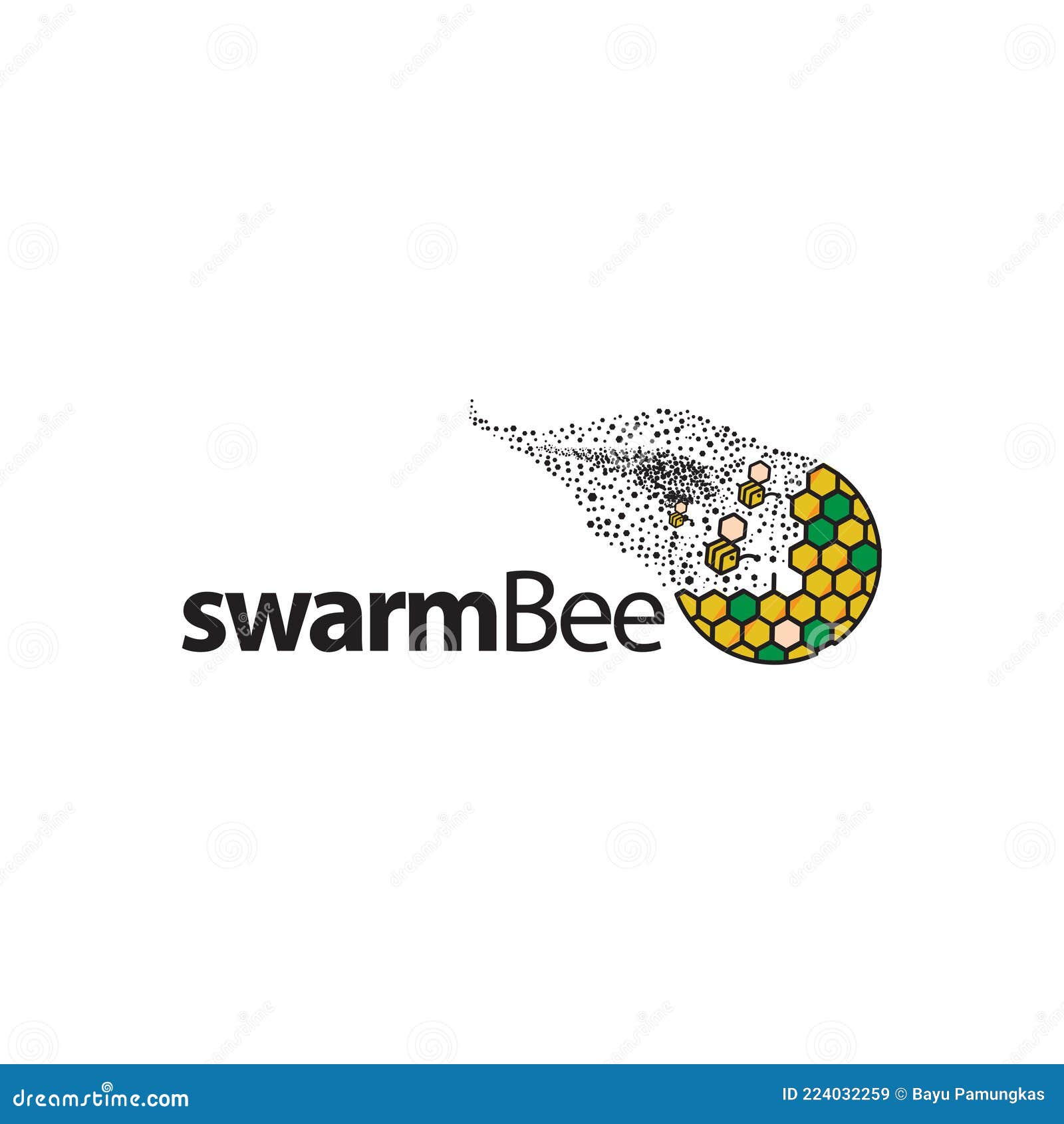 Swarm Bee Logo Vector Element. Bee Vector Template Stock Vector ...