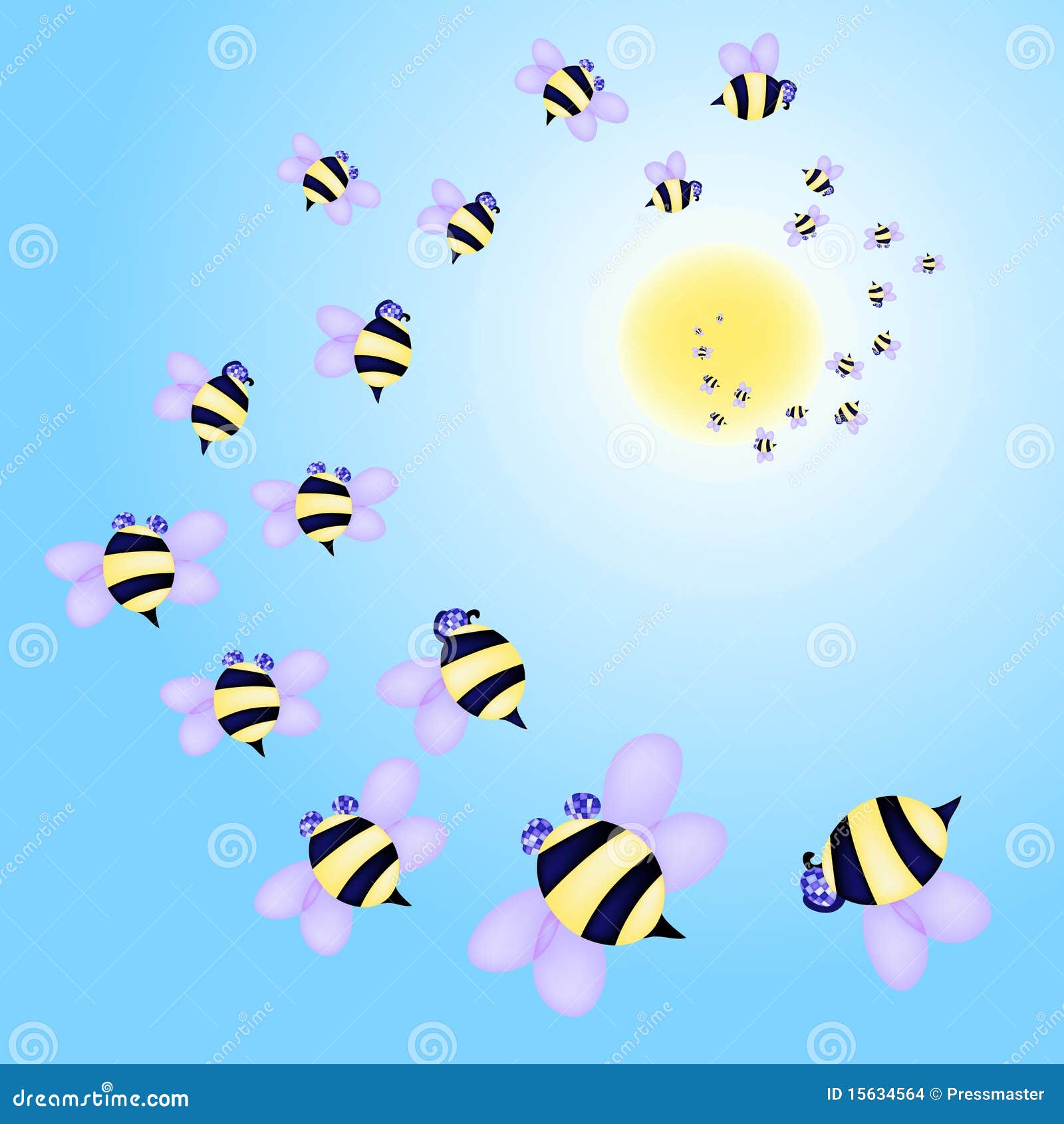 Swarm of bees stock illustration. Illustration of seasonal - 15634564