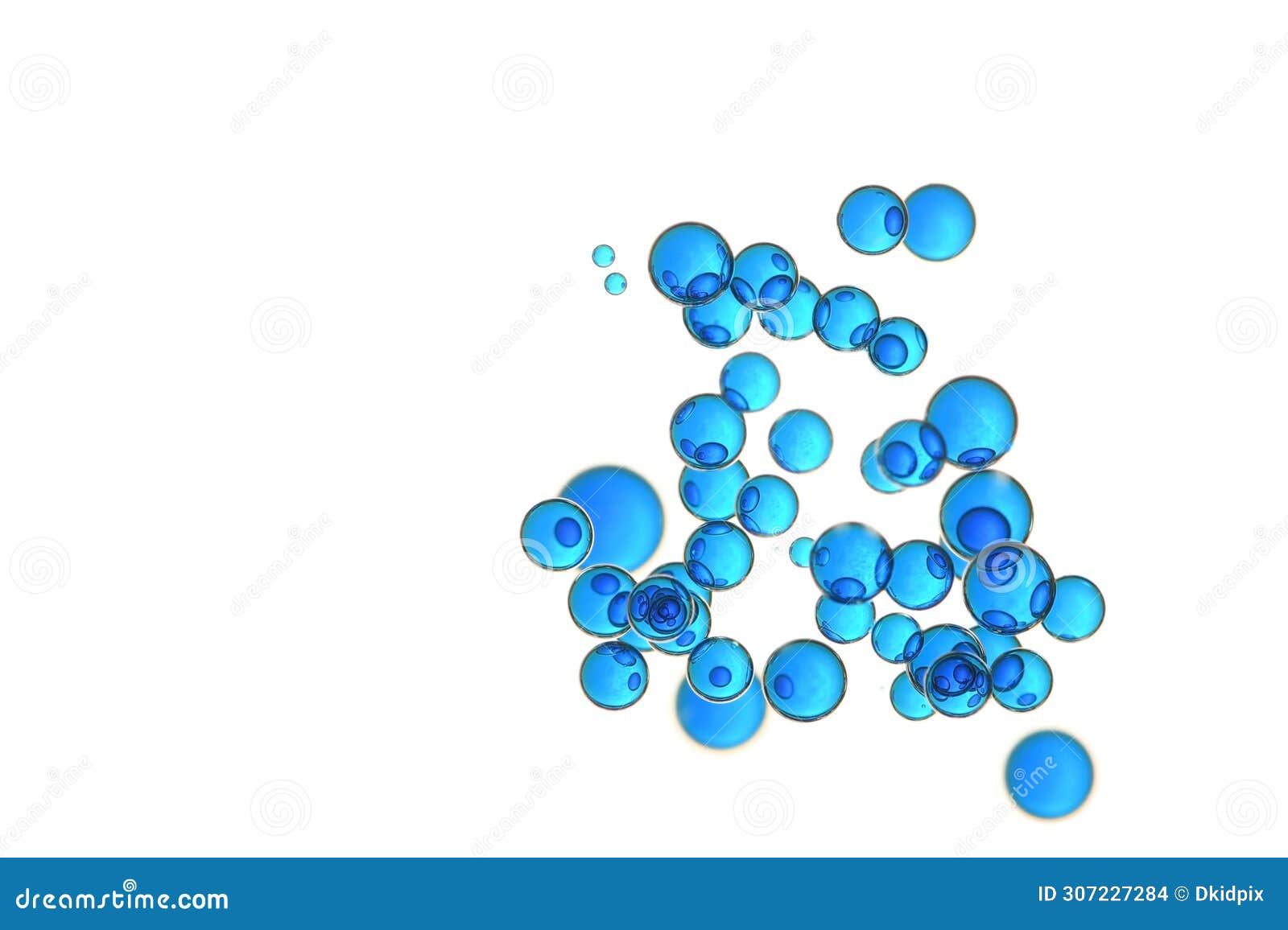 Swarm of Blue Bubbles, Color Gradient. Stock Photo - Image of fizz ...