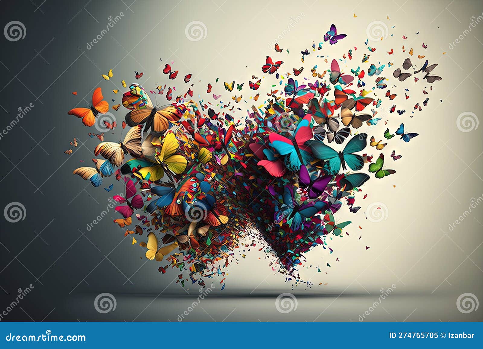 Swarm of Butterflies Isolated Illustration Generative Ai Stock ...