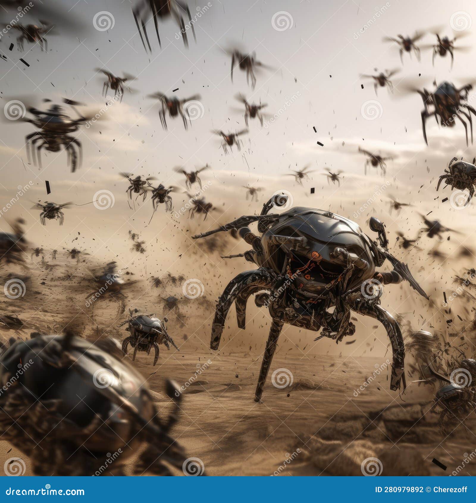 A Swarm Of Combat Drones Stock Photography | CartoonDealer.com #280979036