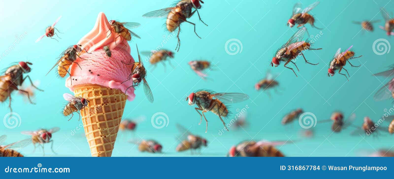 Discarded Ice Cream Cone In The Sand Stock Photo | CartoonDealer.com ...