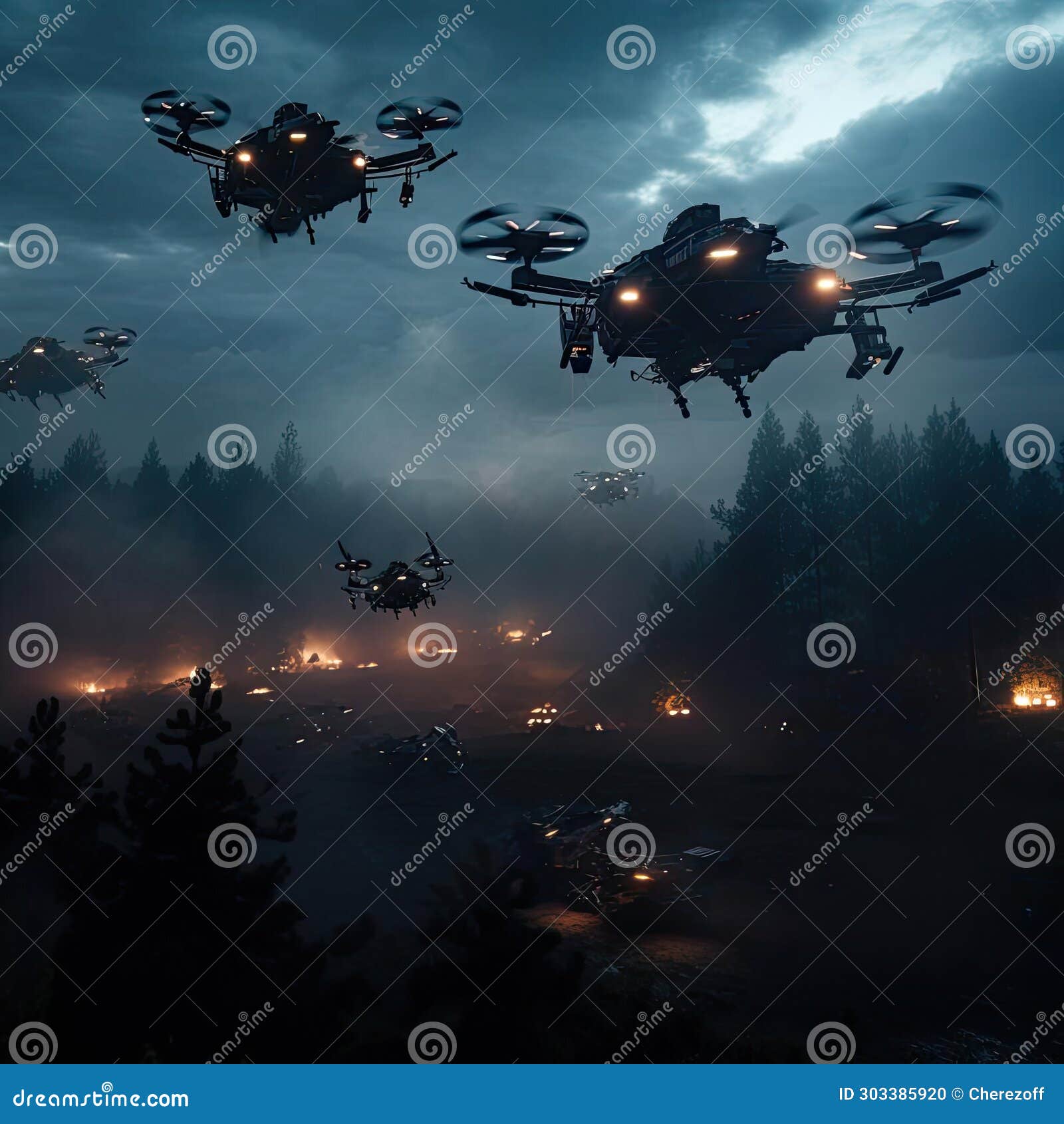 Swarm of FPV Drones in Combat Attack Stock Photo - Image of kamikaze ...