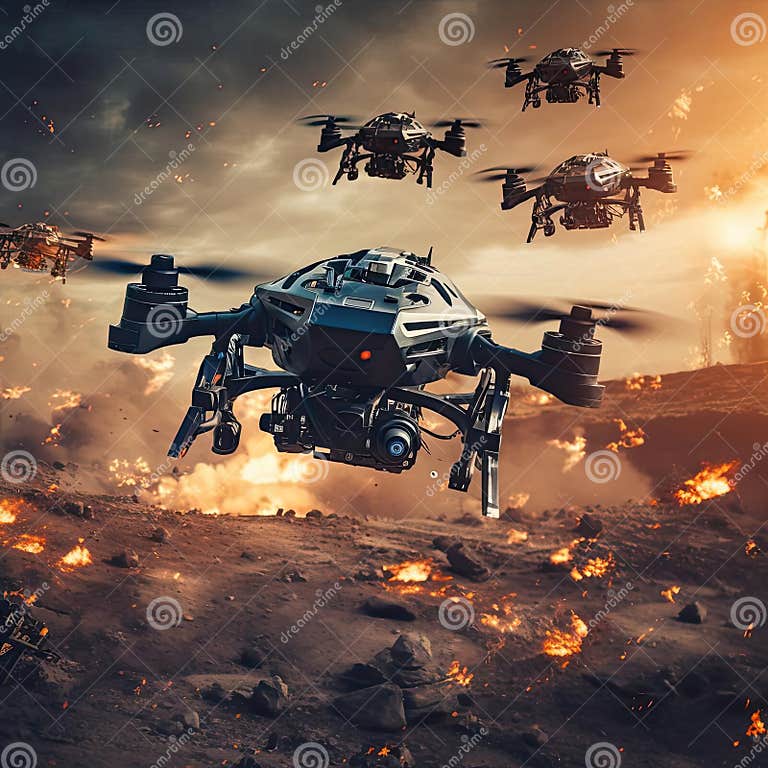 Swarm of FPV Drones in Combat Attack Stock Photo - Image of attack ...