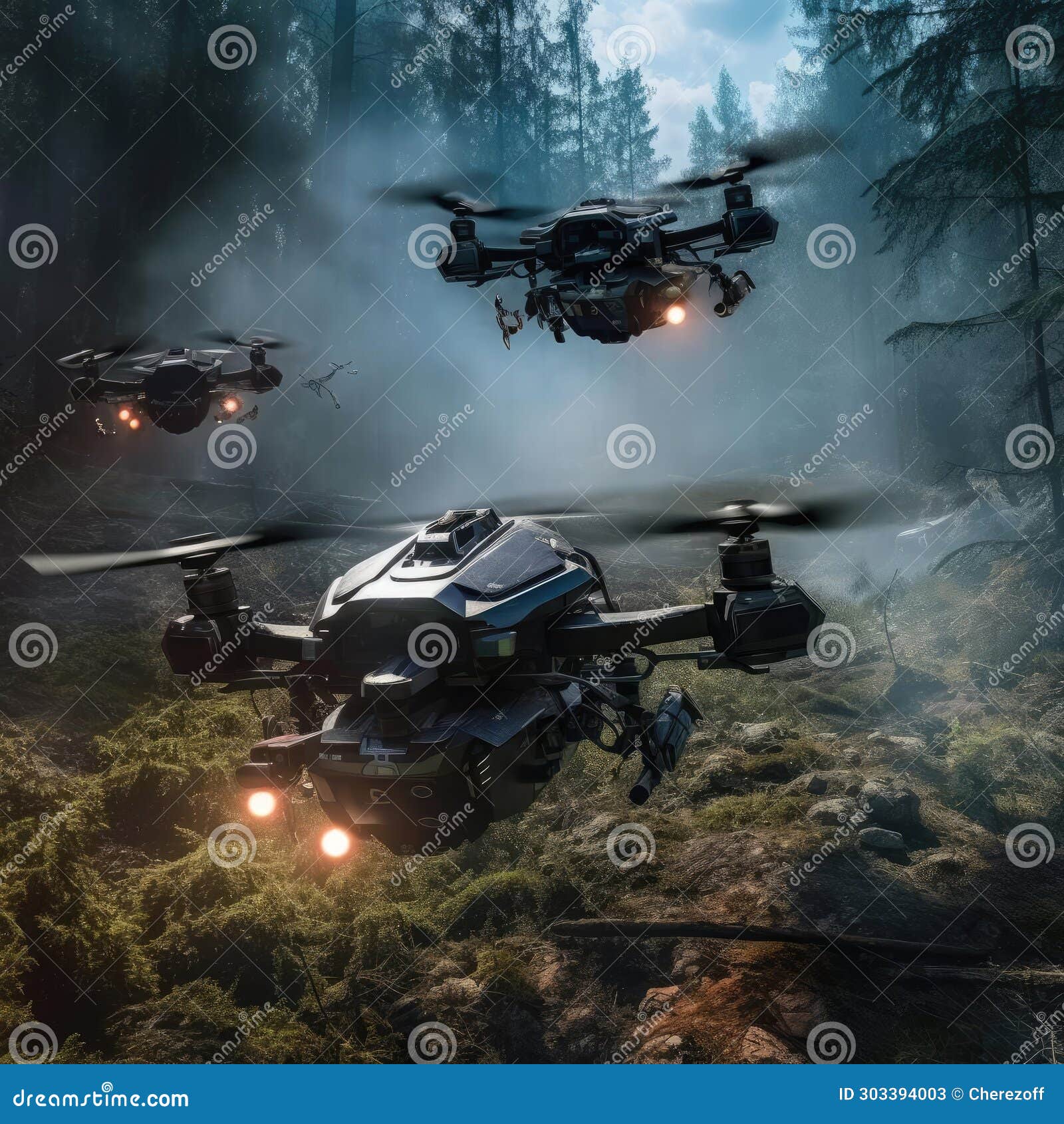 Swarm of FPV Drones in Combat Attack Stock Image - Image of antitank ...