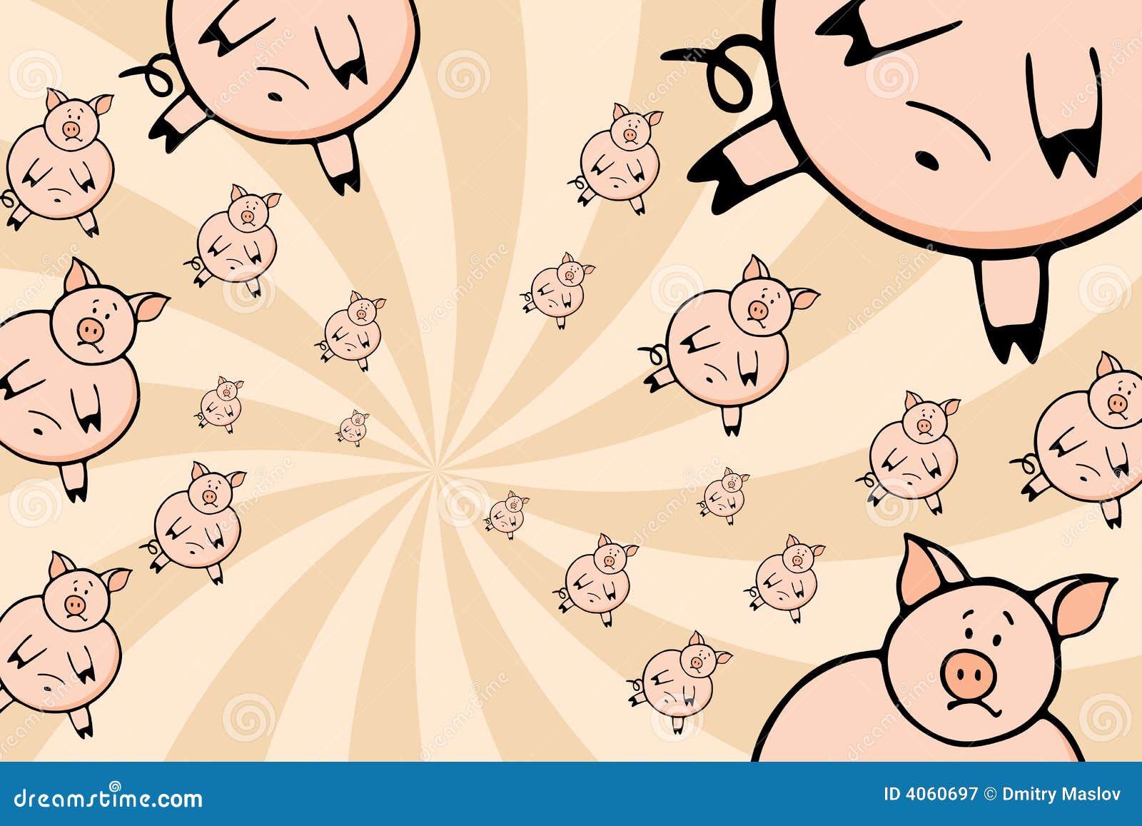 Swarm of Pigs stock vector. Illustration of animal, boar - 4060697