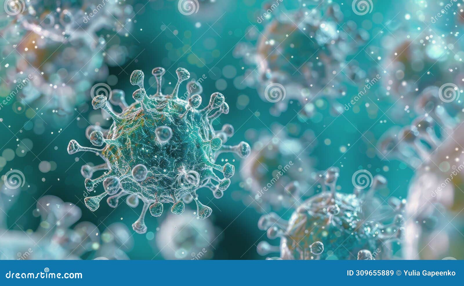 A Swarm of Virus Particles, Densely Packed and Multiplying Stock Image ...