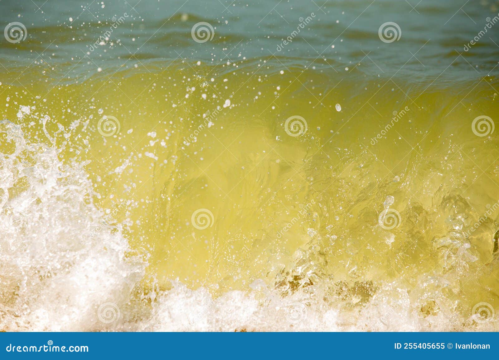 Swash of the Rolling Wave on the White Sand Beach Stock Image - Image ...