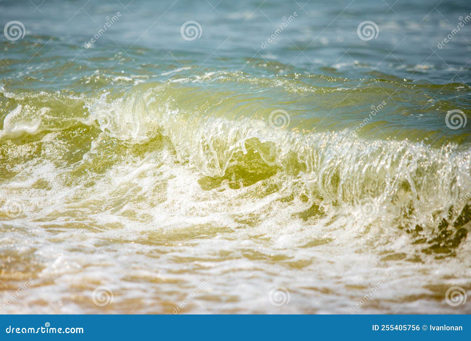 Swash of the Rolling Wave on the White Sand Beach Stock Photo - Image ...
