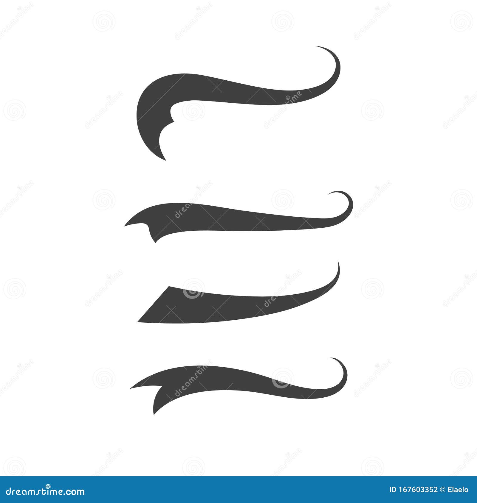 Swash and Swooshes Tails Design Stock Vector - Illustration of ornament ...