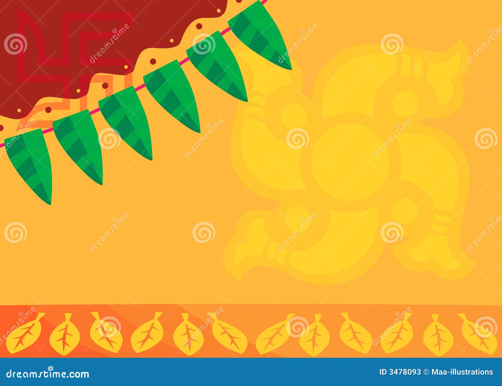 Swasti in radiant yellow stock vector. Illustration of leaf - 3478093