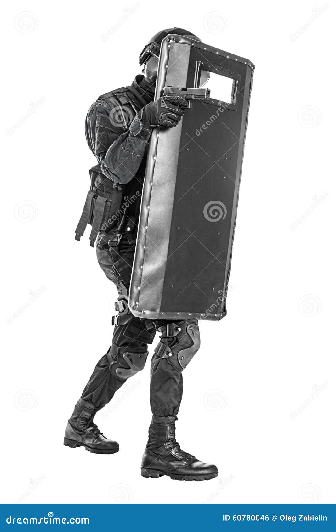 SWAT Officer with Ballistic Shield Stock Photo - Image of counter ...