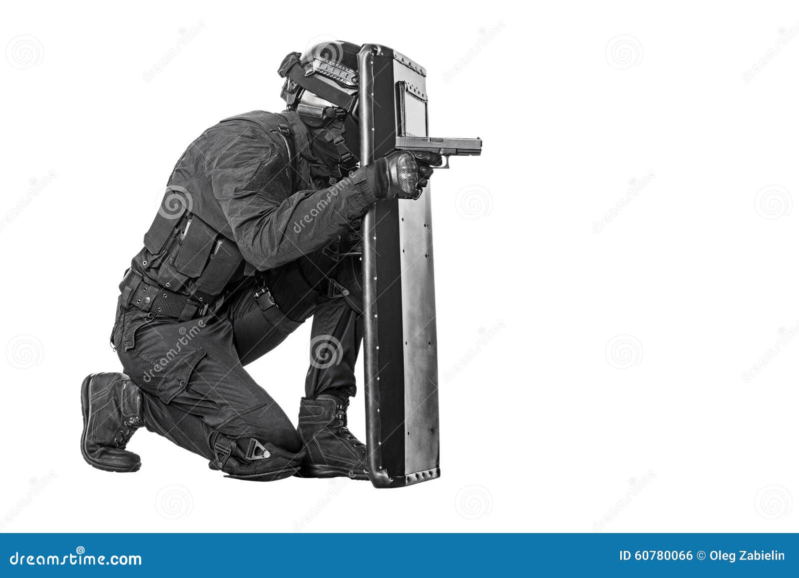 SWAT Officer with Ballistic Shield Stock Photo - Image of spec, armed ...