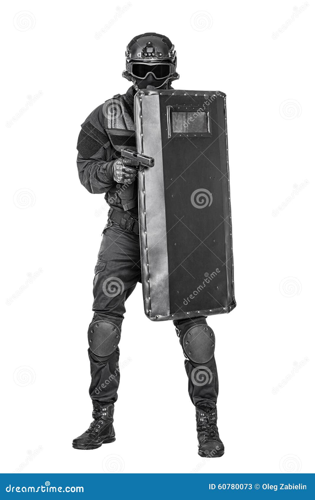 SWAT Officer with Ballistic Shield Stock Image - Image of mask, counter ...