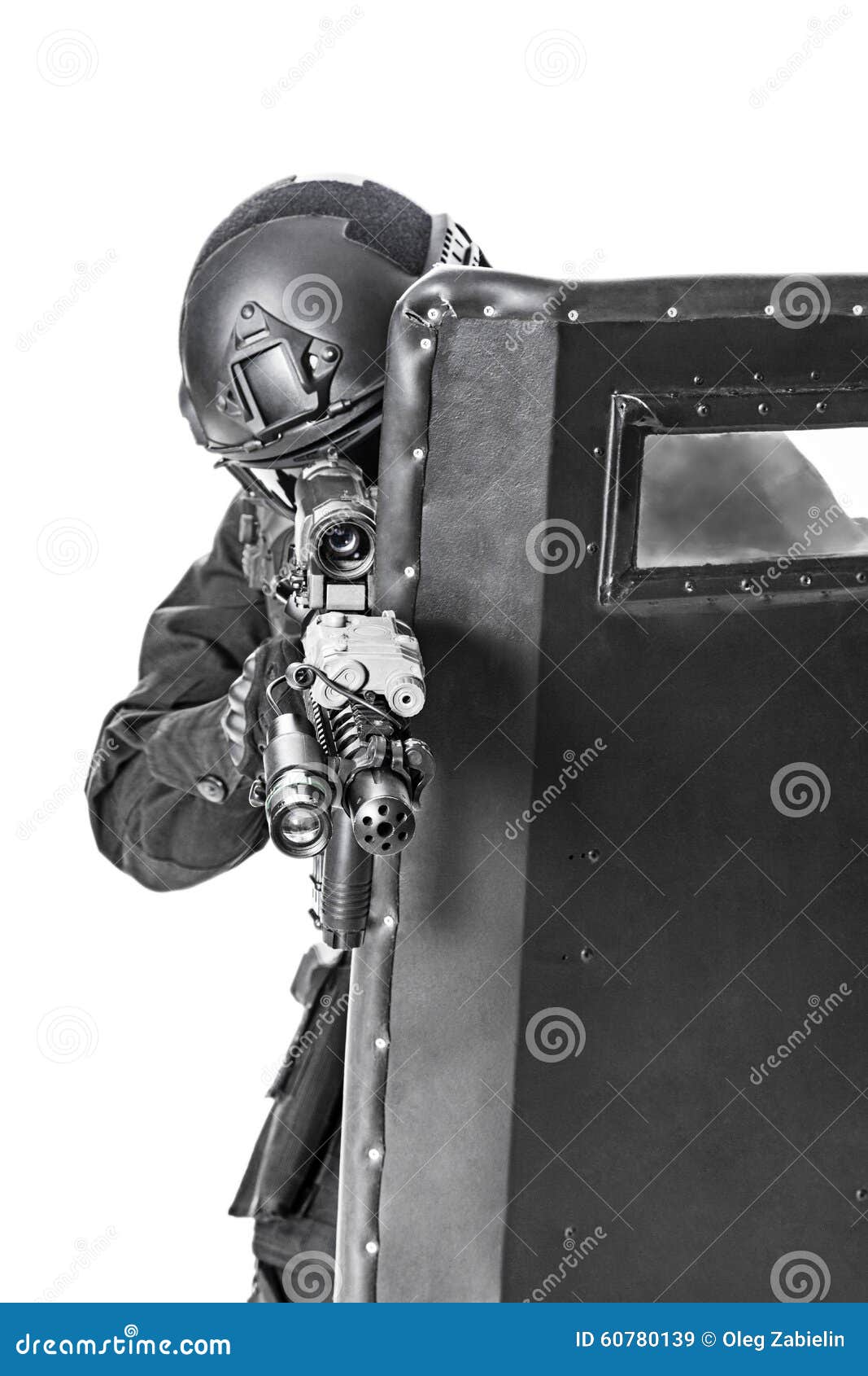SWAT Officer with Ballistic Shield Stock Image - Image of helmet ...