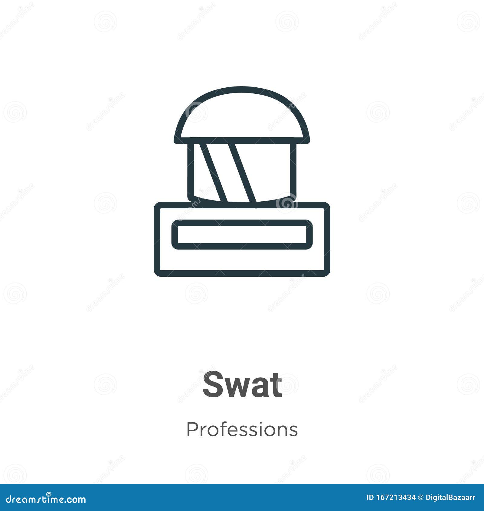 Swat Outline Vector Icon. Thin Line Black Swat Icon, Flat Vector Simple ...