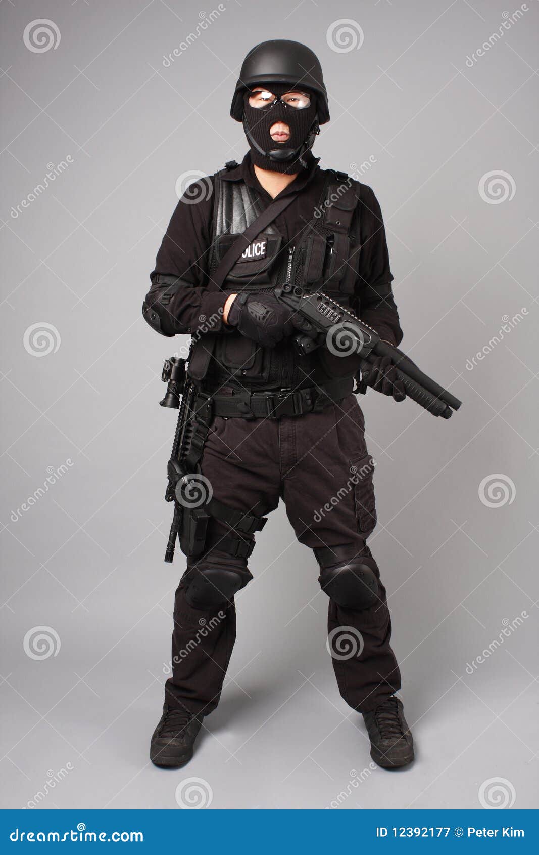 SWAT police officer stock image. Image of dude, mask - 12392177
