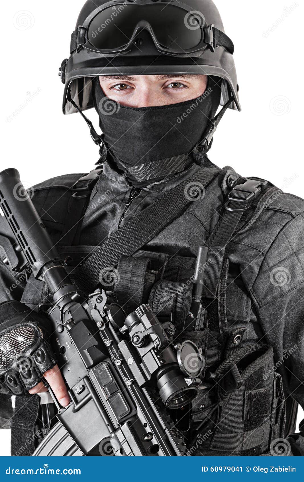 SWAT police officer stock image. Image of swat, rifle - 60979041