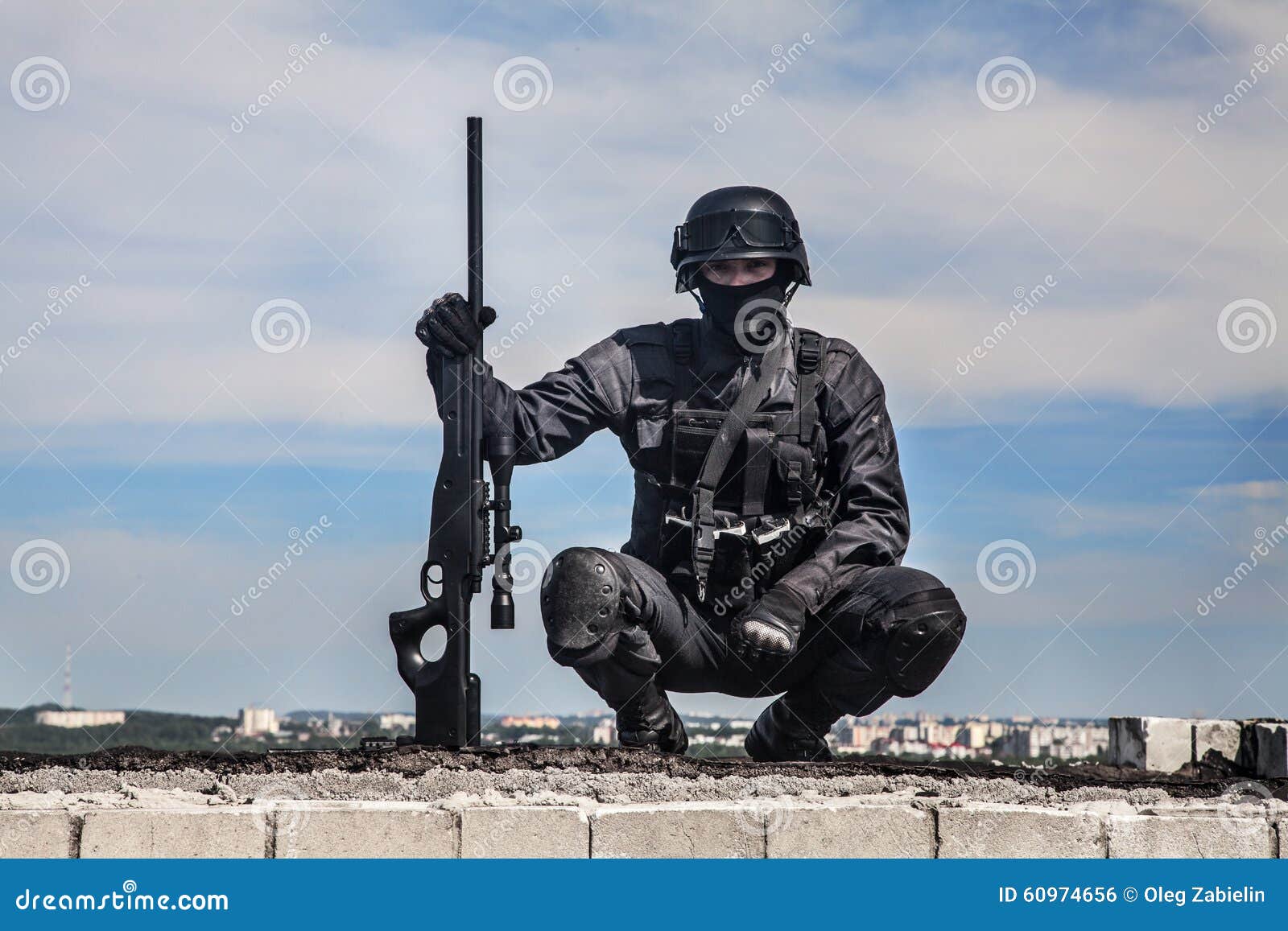 SWAT police sniper stock photo. Image of rifle, antiterror - 60974656