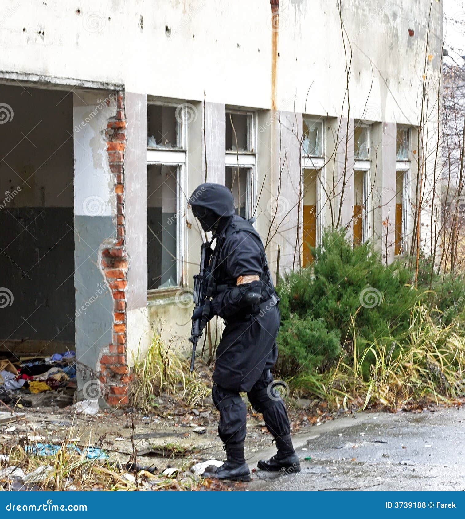 SWAT soldier stock photo. Image of machine, firearm, mafia - 3739188