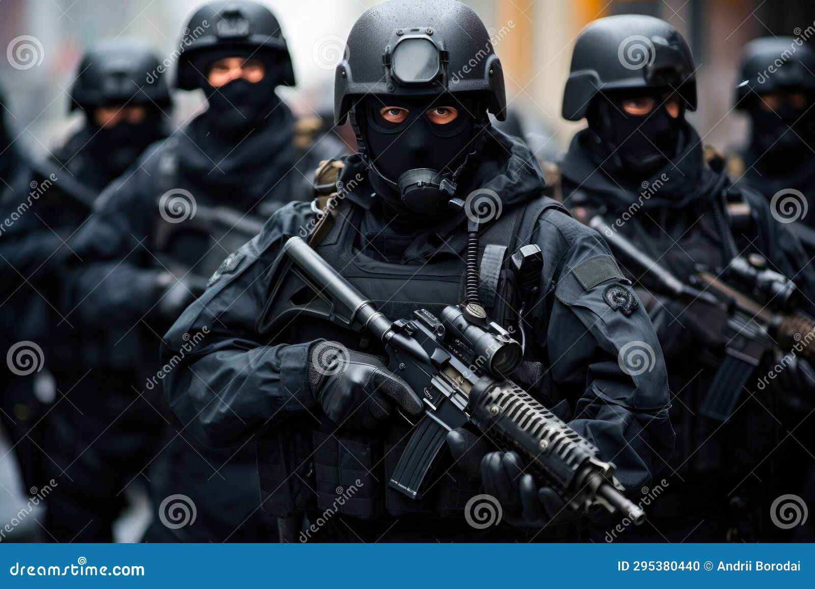 SWAT Unit Geared Up for High-Risk Op. Stock Illustration - Illustration ...