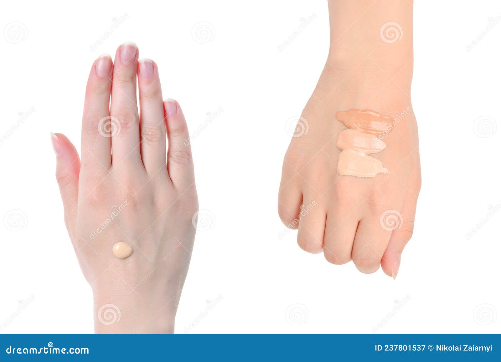 Swatch of Foundation on the Hand Isolated on White Stock Image - Image ...