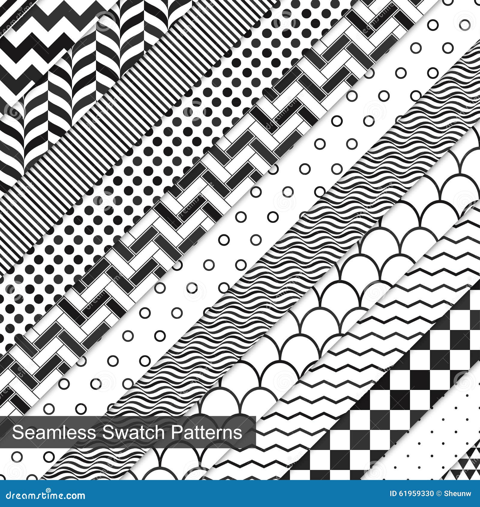 13 Swatch Seamless Patterns. Stock Vector - Illustration of invitation ...