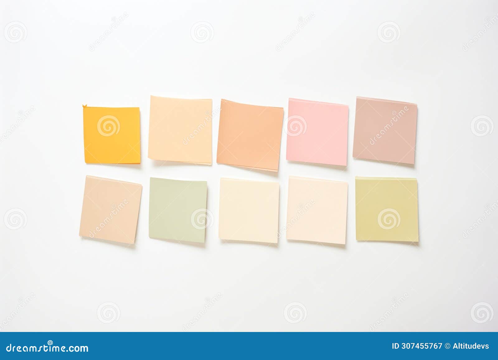 Swatches of Different Spring Shades on a White Backdrop Stock Image ...