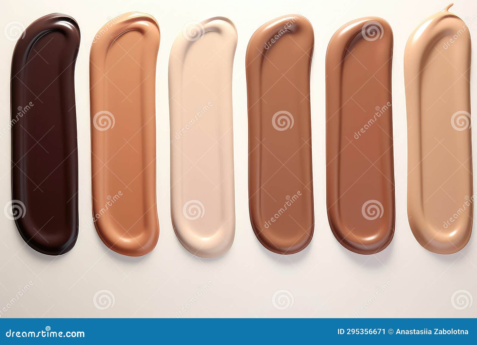 Swatches of Liquid Foundation in Various Shades Stock Illustration ...