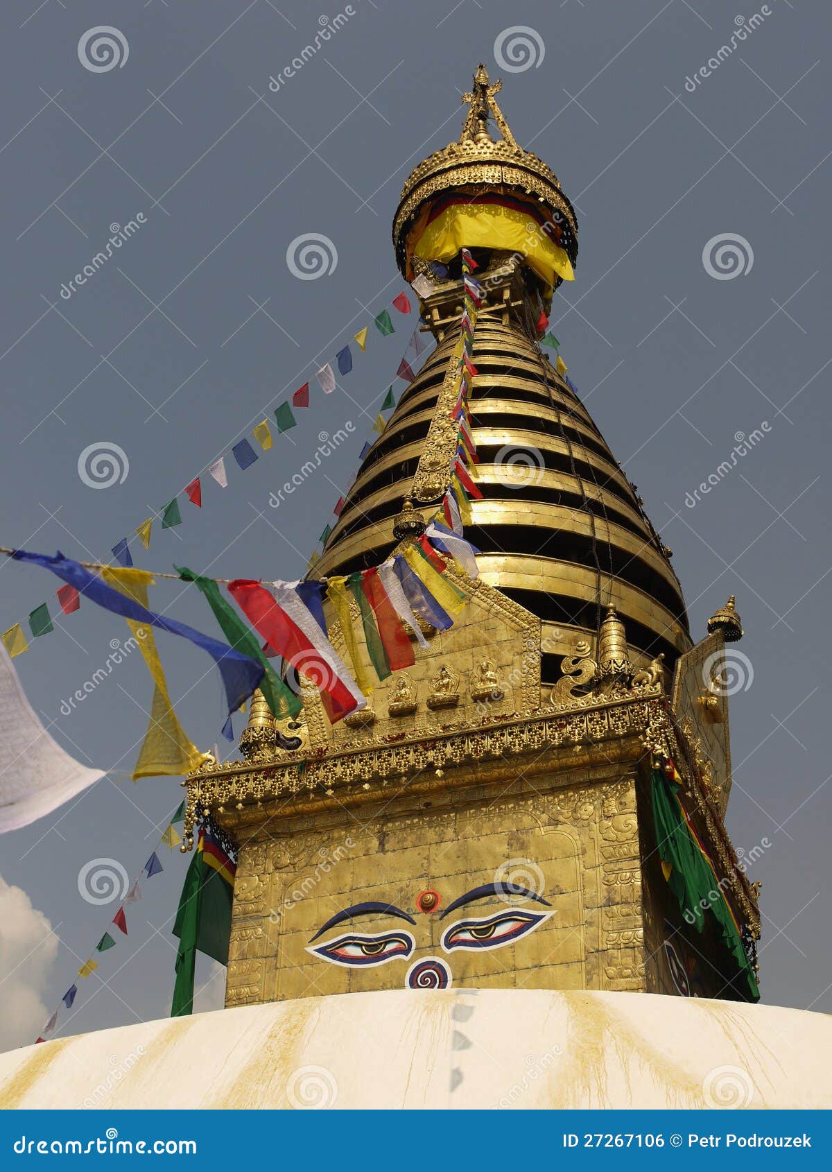 Swayambhu stock photo. Image of budhist, gold, flags - 27267106