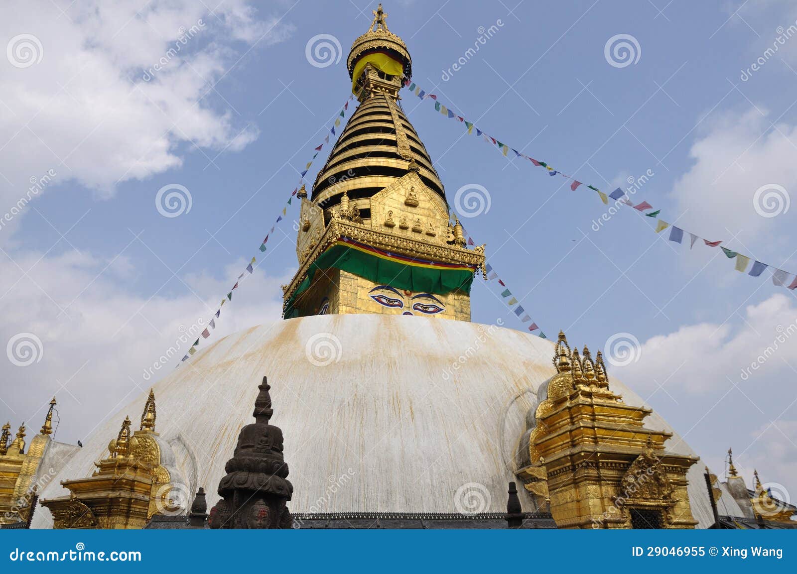 Swayambhunath Stupa stock image. Image of eyes, belief - 29046955
