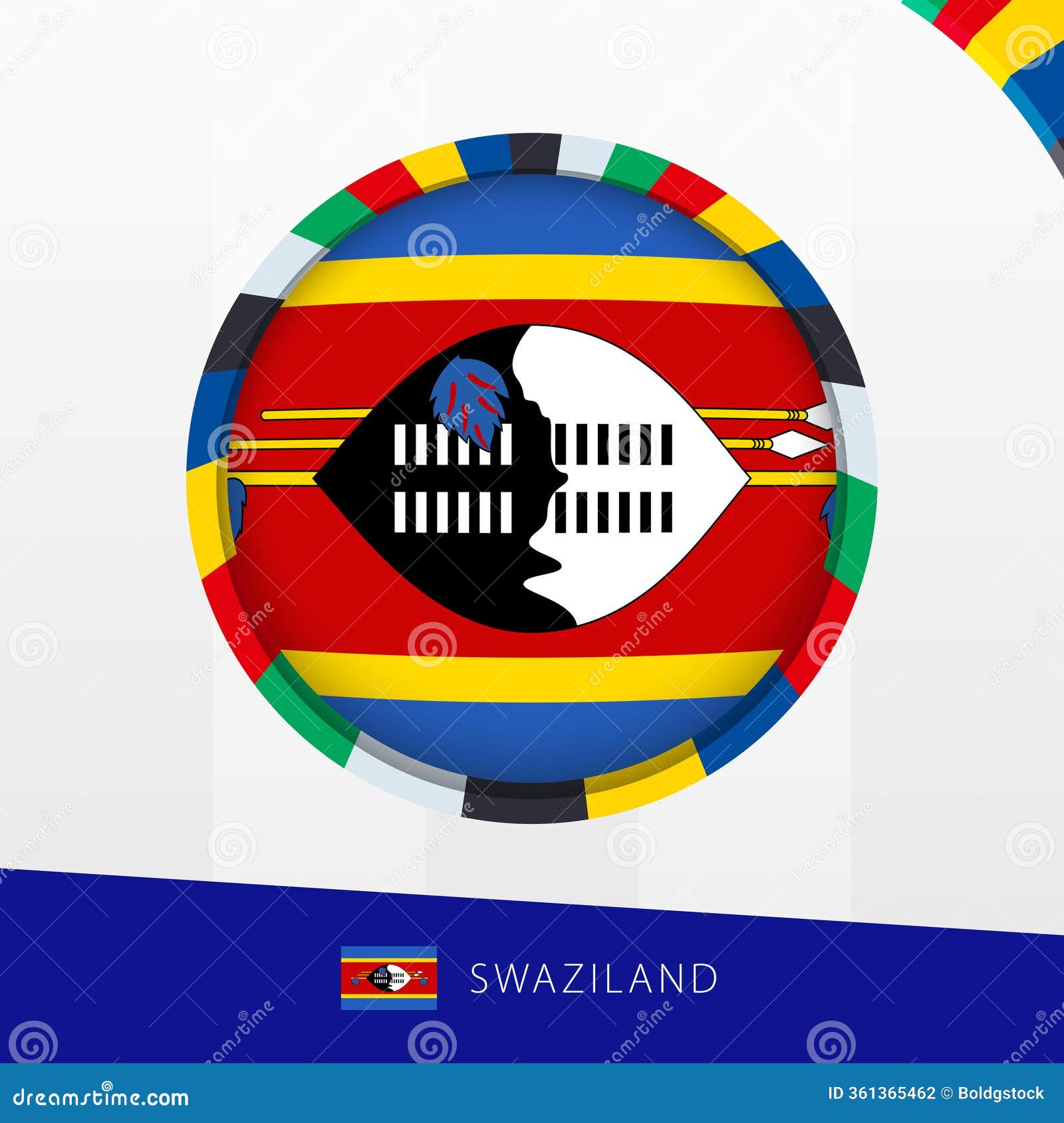 Swaziland Flag With Brush Stroke Texture. Cartoon Vector ...