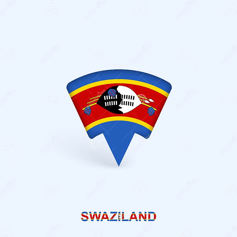 Swaziland Flag Map Pointer Design with Shadow Stock Illustration ...