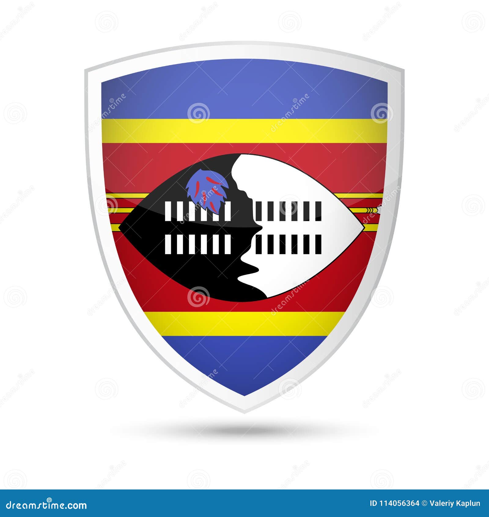 Swaziland Flag Vector Shield Icon Stock Illustration - Illustration of ...