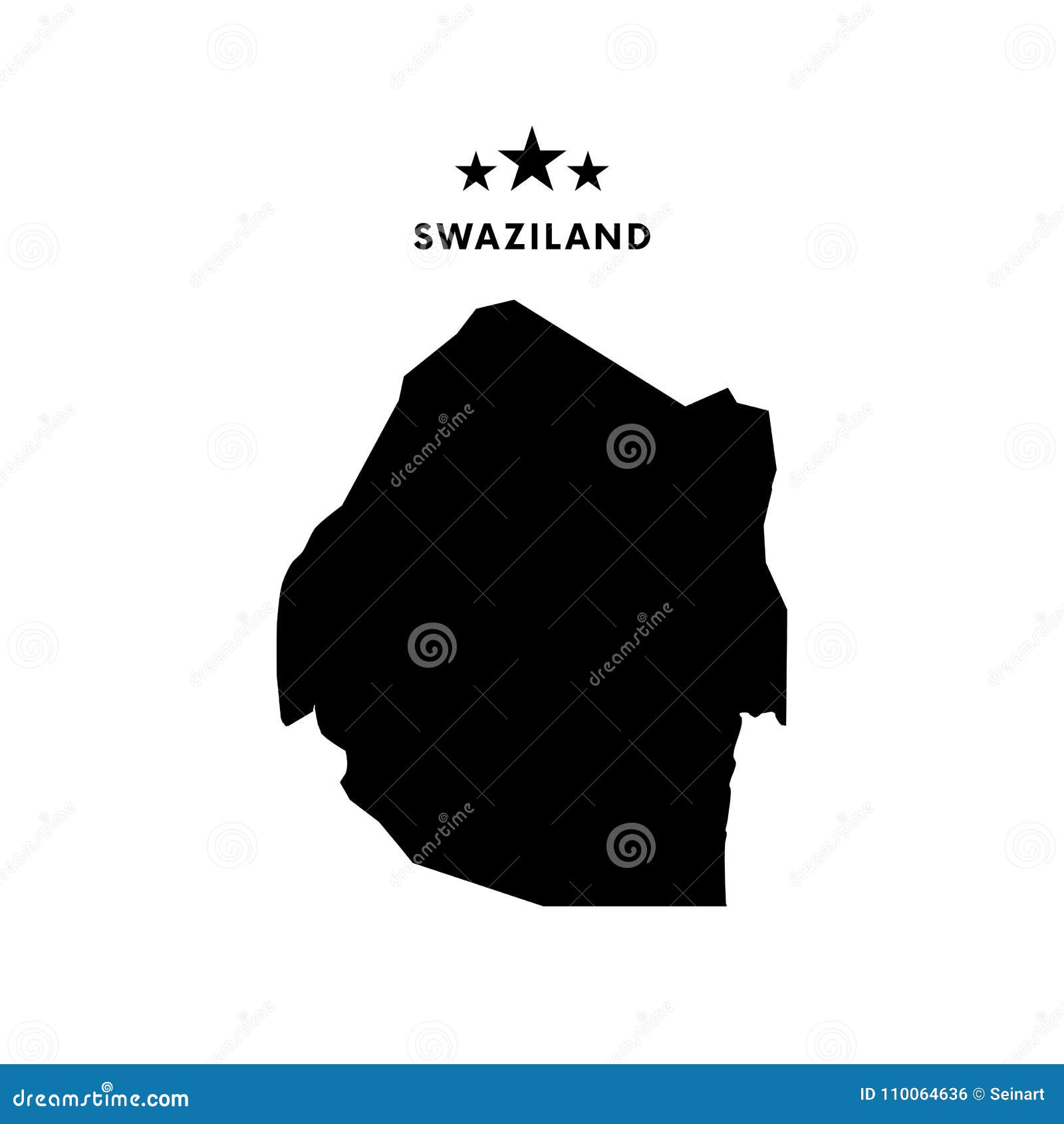 Swaziland Map. Vector Illustration. Stock Illustration - Illustration ...