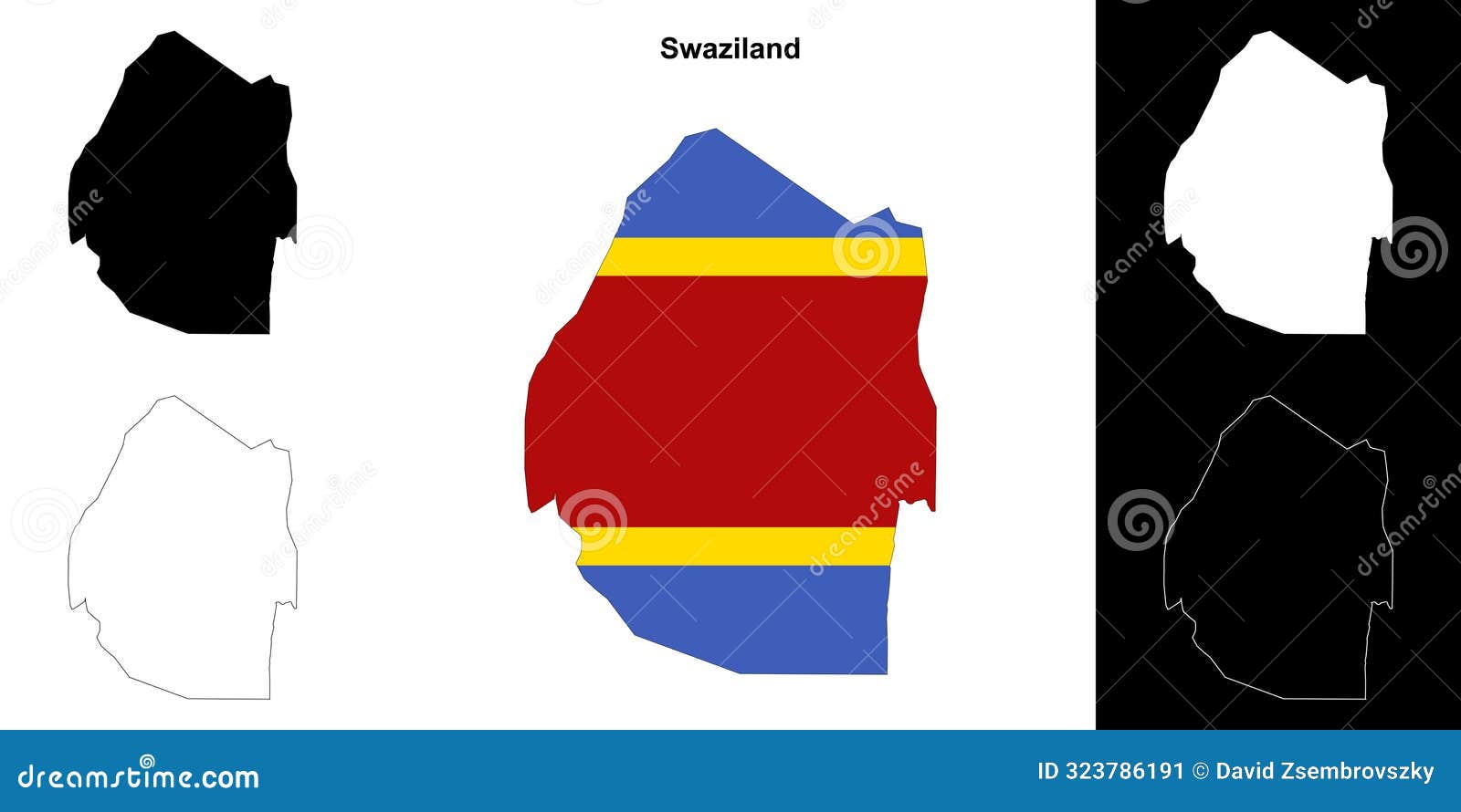 Swaziland outline map stock illustration. Illustration of area - 323786191