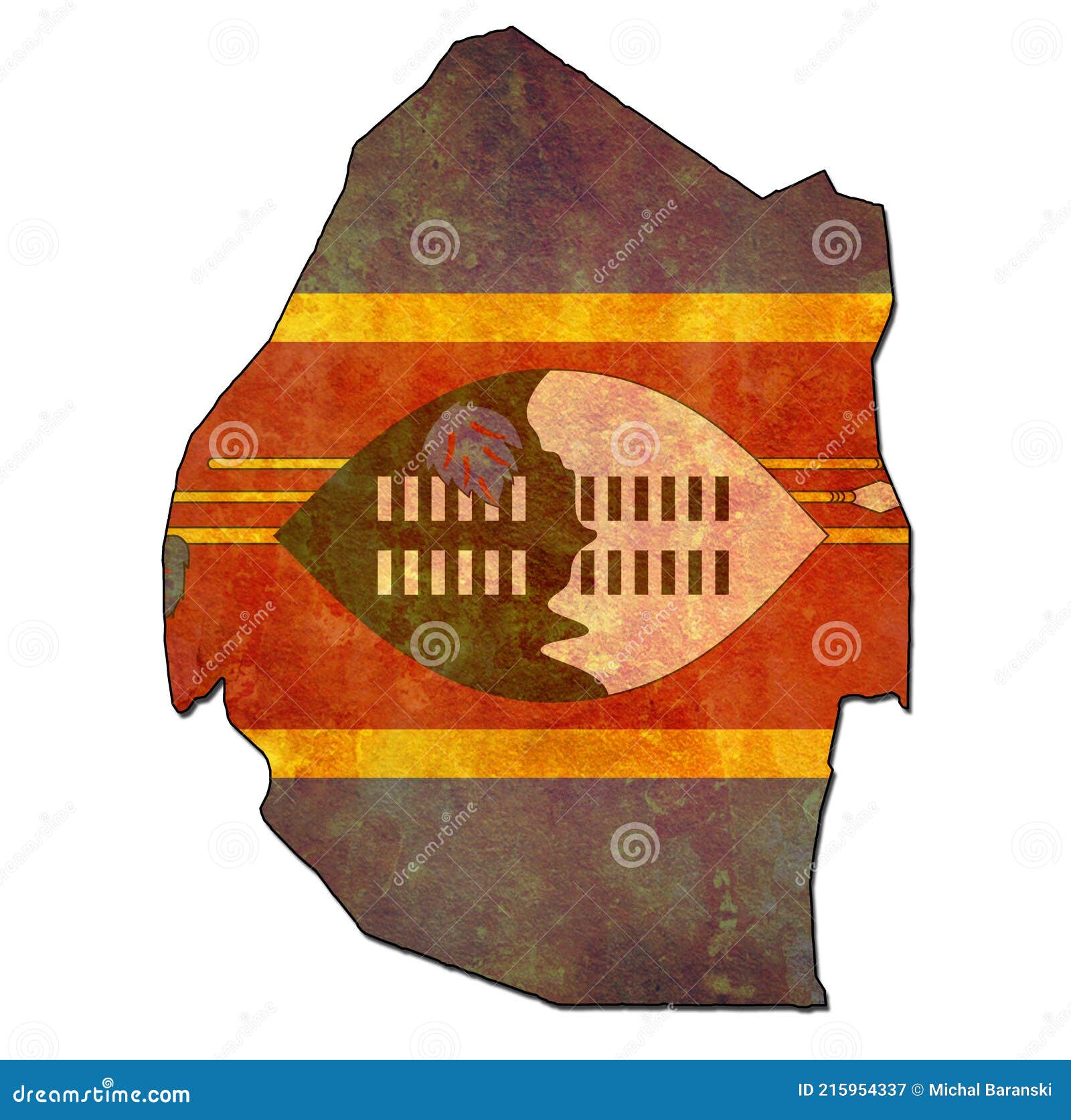 Swaziland Territory with Flag Stock Illustration - Illustration of ...