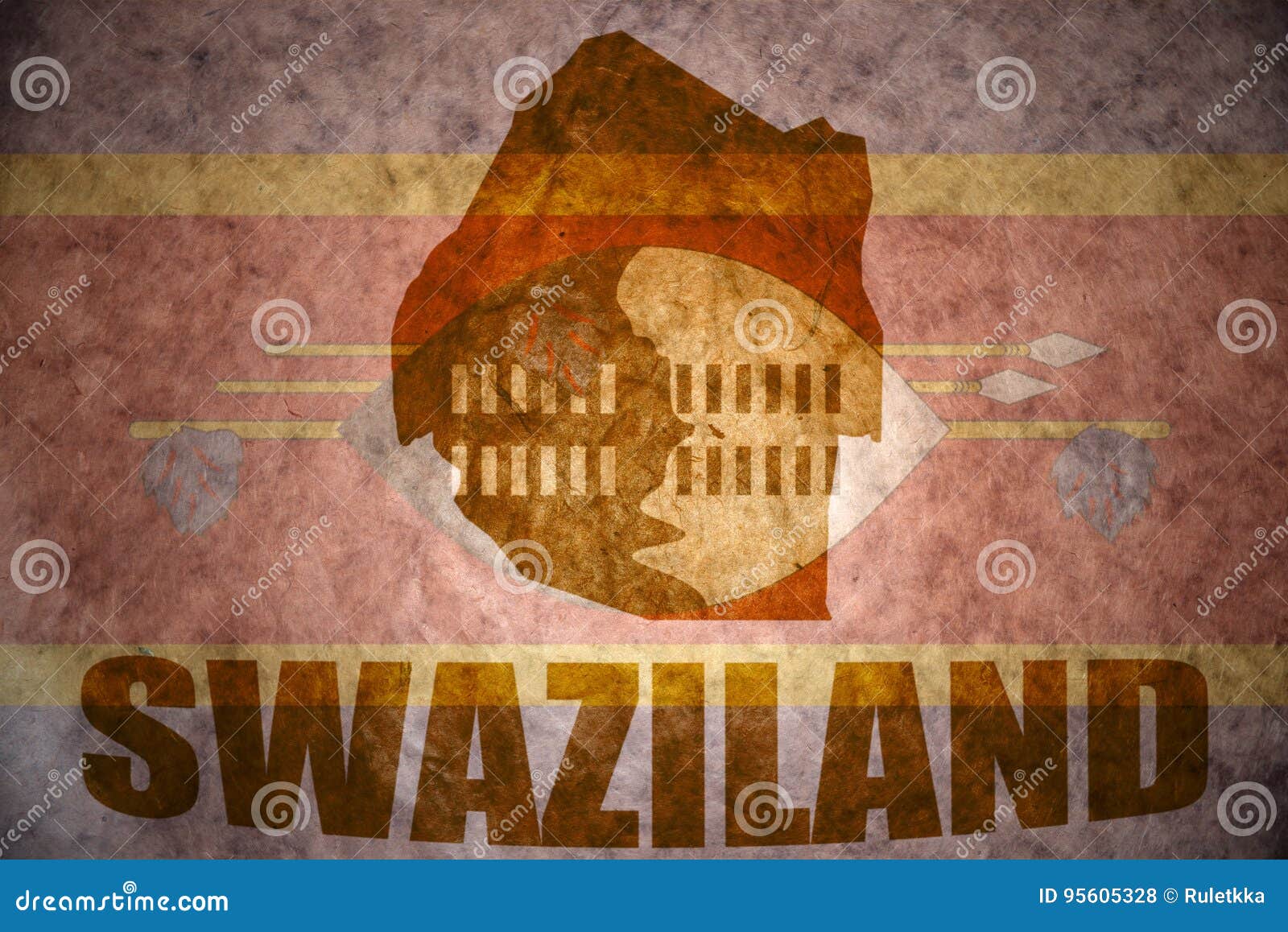 Swaziland vintage map stock photo. Image of ensign, pattern - 95605328