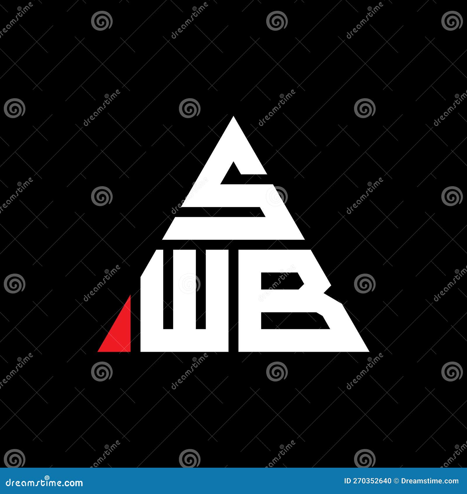 SWB Triangle Letter Logo Design with Triangle Shape. SWB Triangle Logo ...