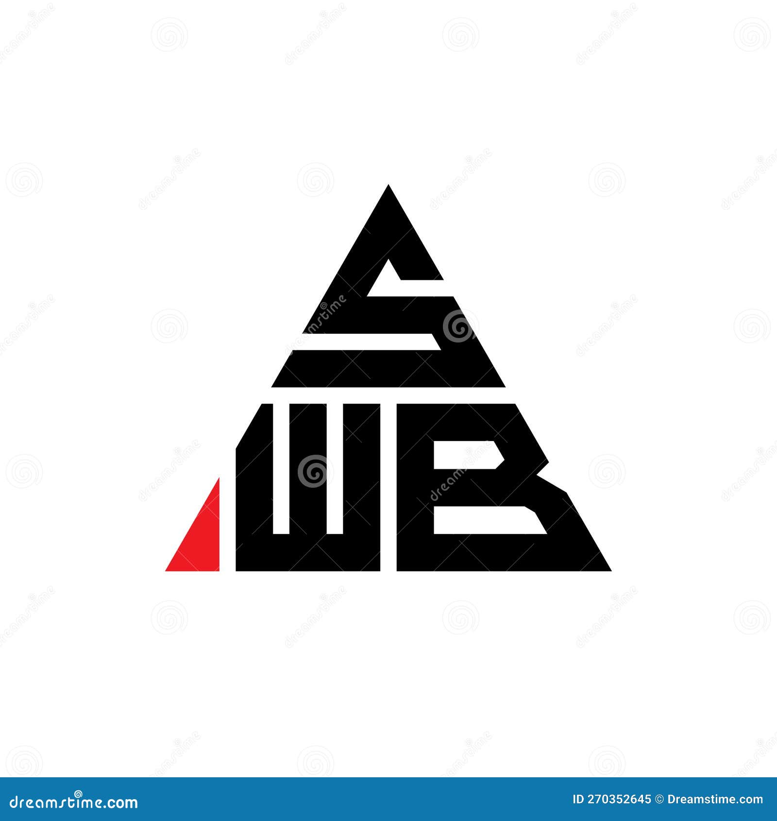 SWB Triangle Letter Logo Design with Triangle Shape. SWB Triangle Logo ...