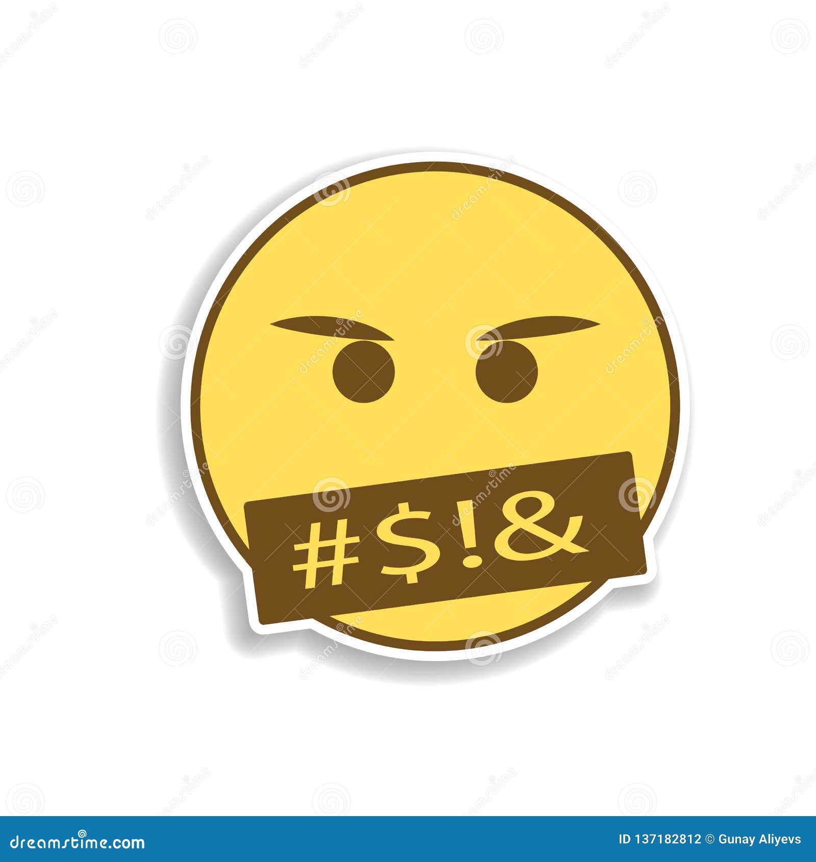 Swear Colored Emoji Sticker Icon. Element Of Emoji For Mobile Concept ...