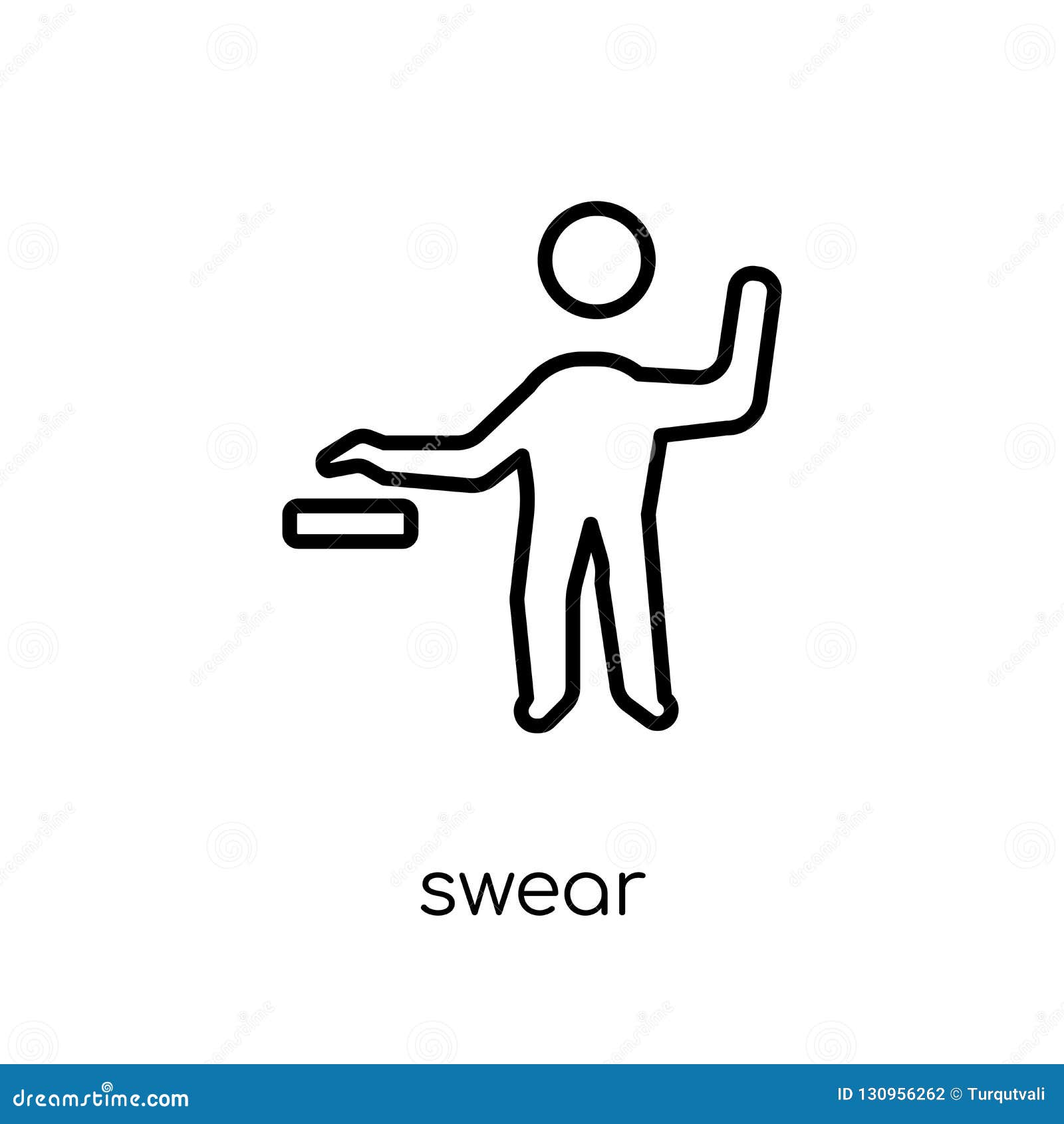 Swear Icon. Trendy Modern Flat Linear Vector Swear Icon on White Stock ...